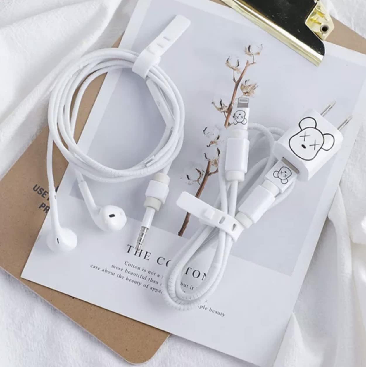 Careflection 6-in-1 Multi Combo Spiral USB Cable Protectors + Earphones ...