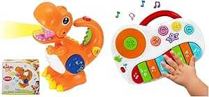 Amazon.com: KiddoLab Tikki The Dino & Musical Piano Toy Combo - Voice ...