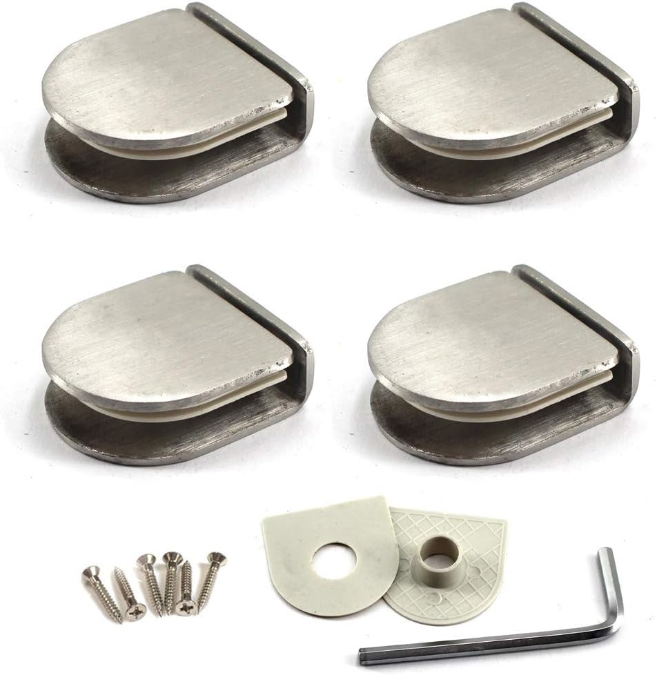 Amazon.com: Glass Clamp Bracket 8-12mm Stainless Steel Glass Shelf ...