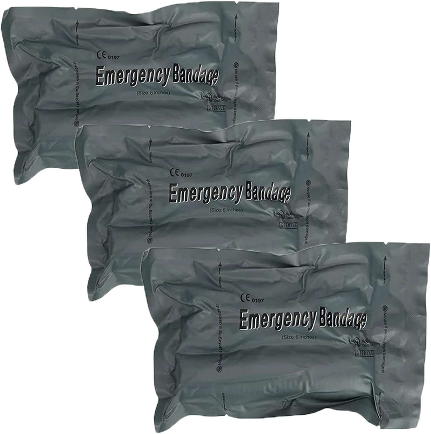 3 Pack 6 Zoll israelische Bandage, sterile Kompression für Schlacht ...