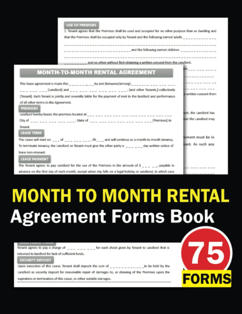 Month To Month Rental Agreement Forms Book: (75 Forms) Monthly Rental ...