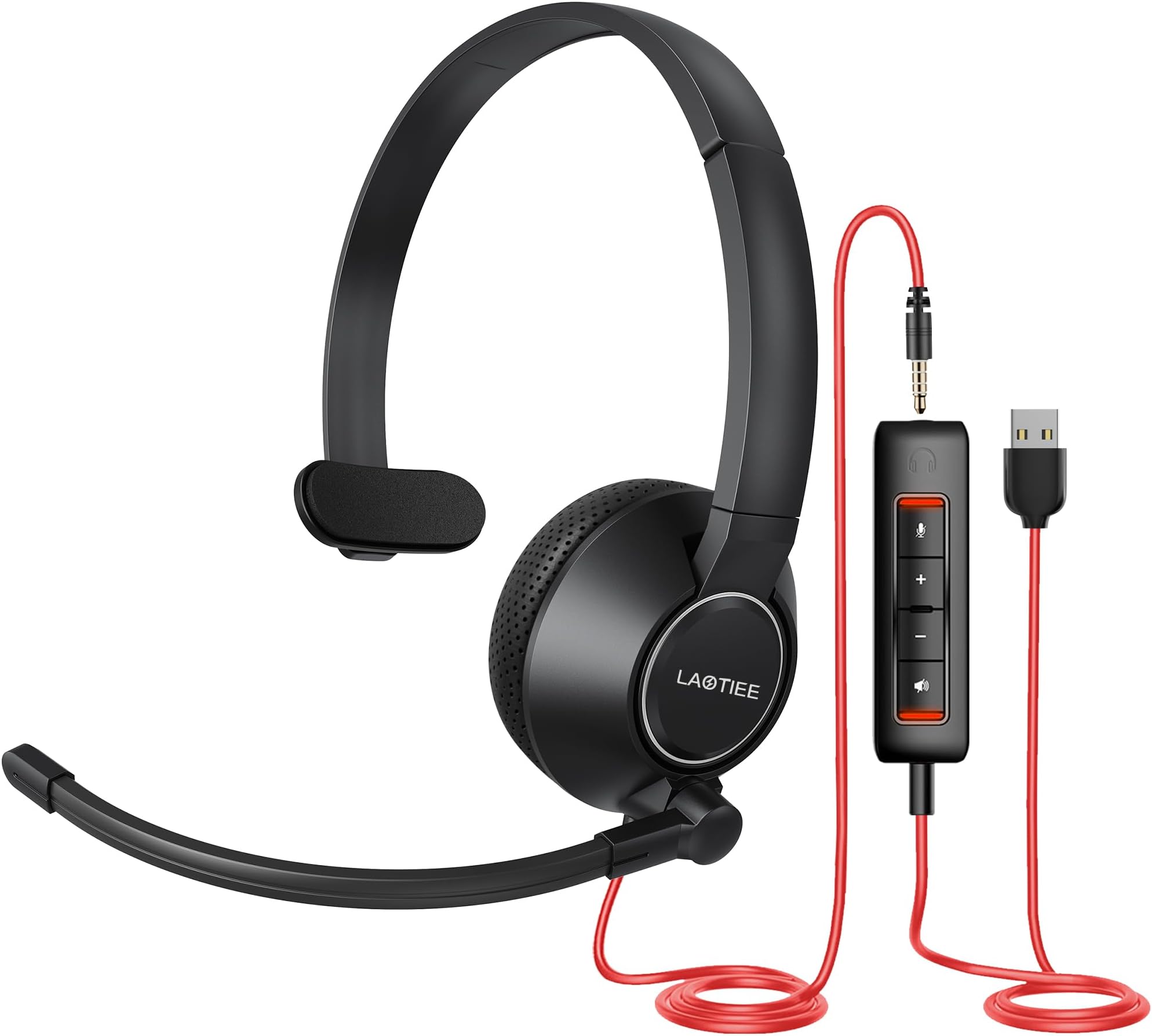 Amazon.com: FEABASK USB Headset with Microphone for PC - Wired Computer ...