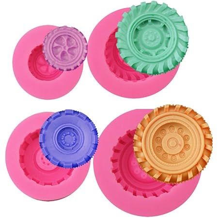 Amazon.com: 3D Large Tire Chocolate Mold, 4 Packs Wheel Silicone Truck ...