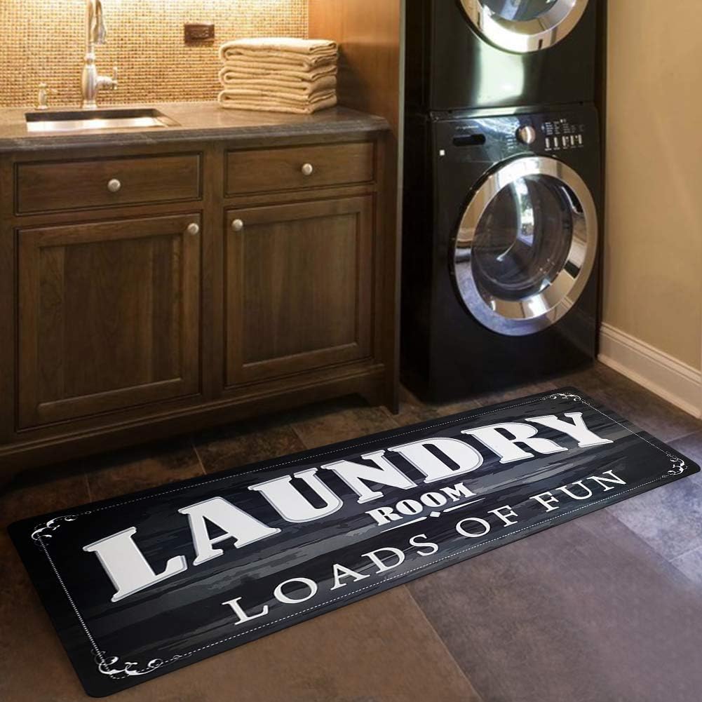 Amazon.com: USTIDE Black White Laundry Room Rug Runner, Farmhouse ...