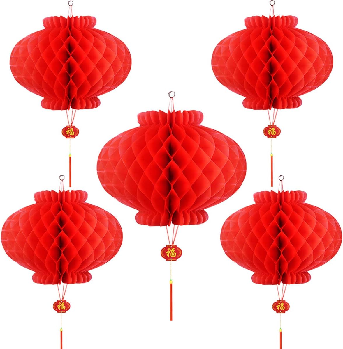 Amazon.com: 10 Inch Red Paper Lanterns Decorations for Chinese Happy ...