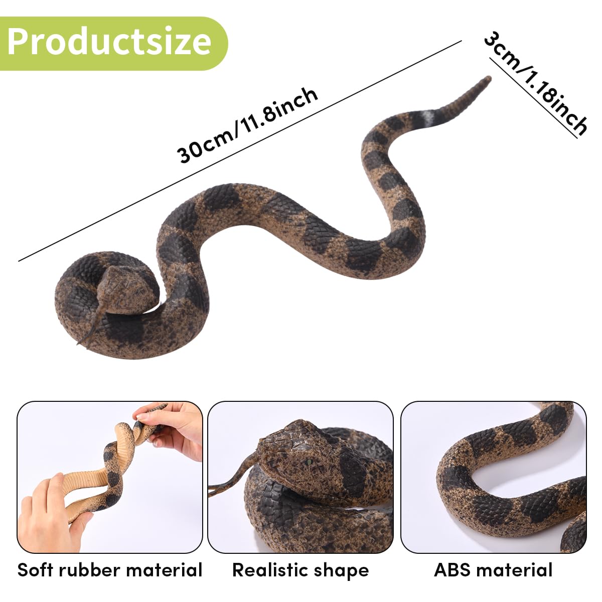 Snapklik.com : Realistic Fake Snakes Rubber Snakes Realistic Keep Birds ...