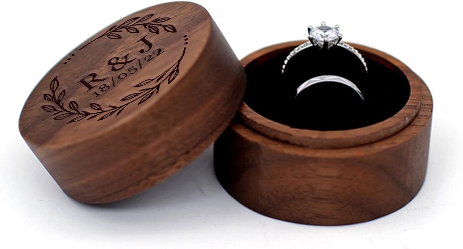 Amazon.com: Personalized Ring Box for Wedding Ceremony Engagement ...