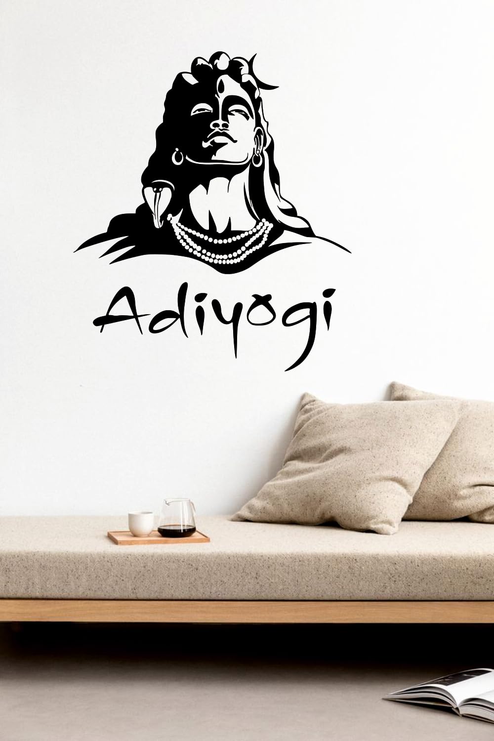 Decals Creation Black Shiv Adiyogi God Wall Sticker for Living Room ...