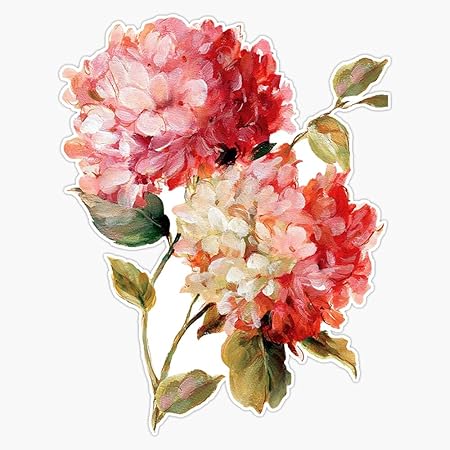 Amazon.com - Vintage Style Hydrangea Flower Vinyl Waterproof Sticker ...