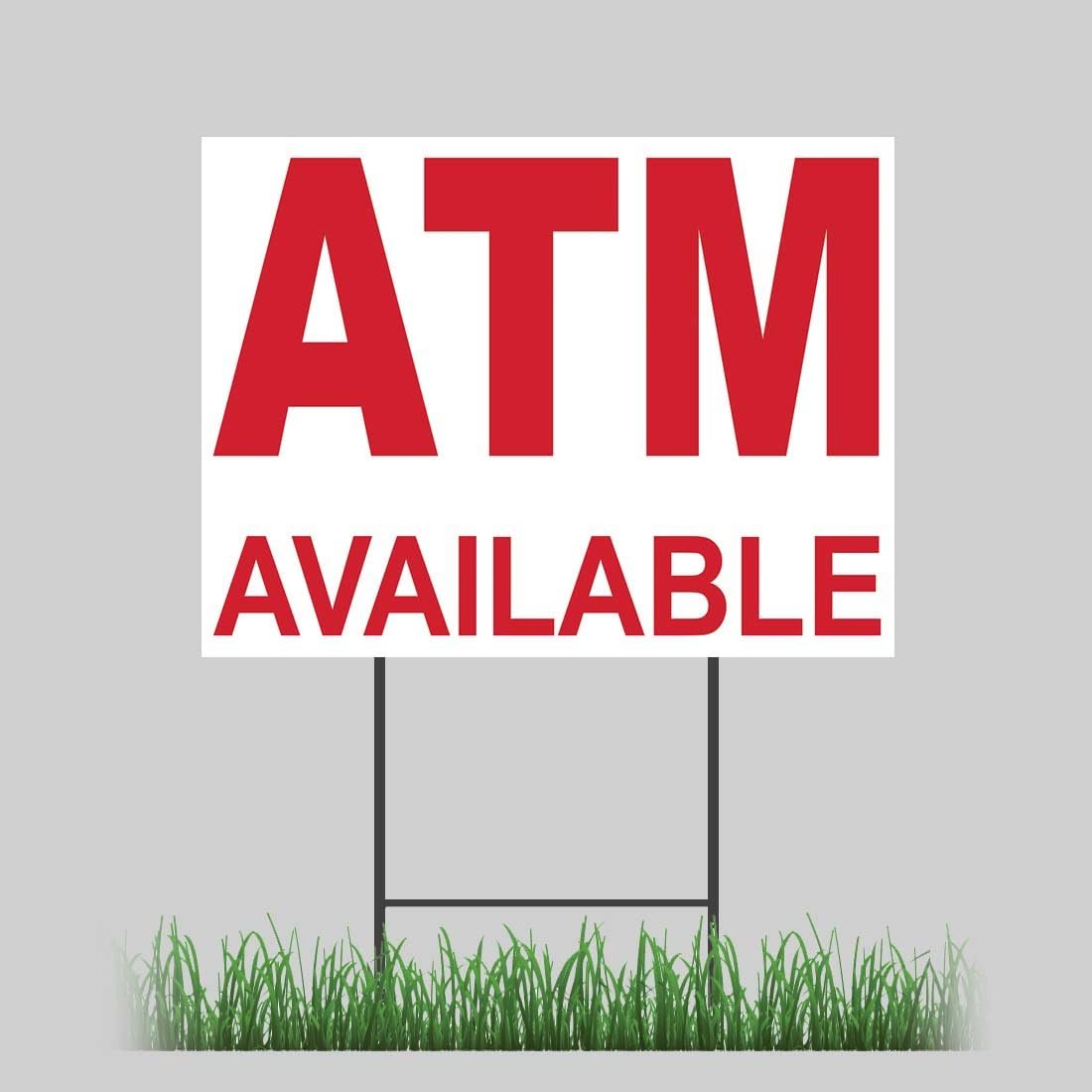 Amazon.com : 18"x24" Bank ATM Machine Available Yard Sign with Stake ...