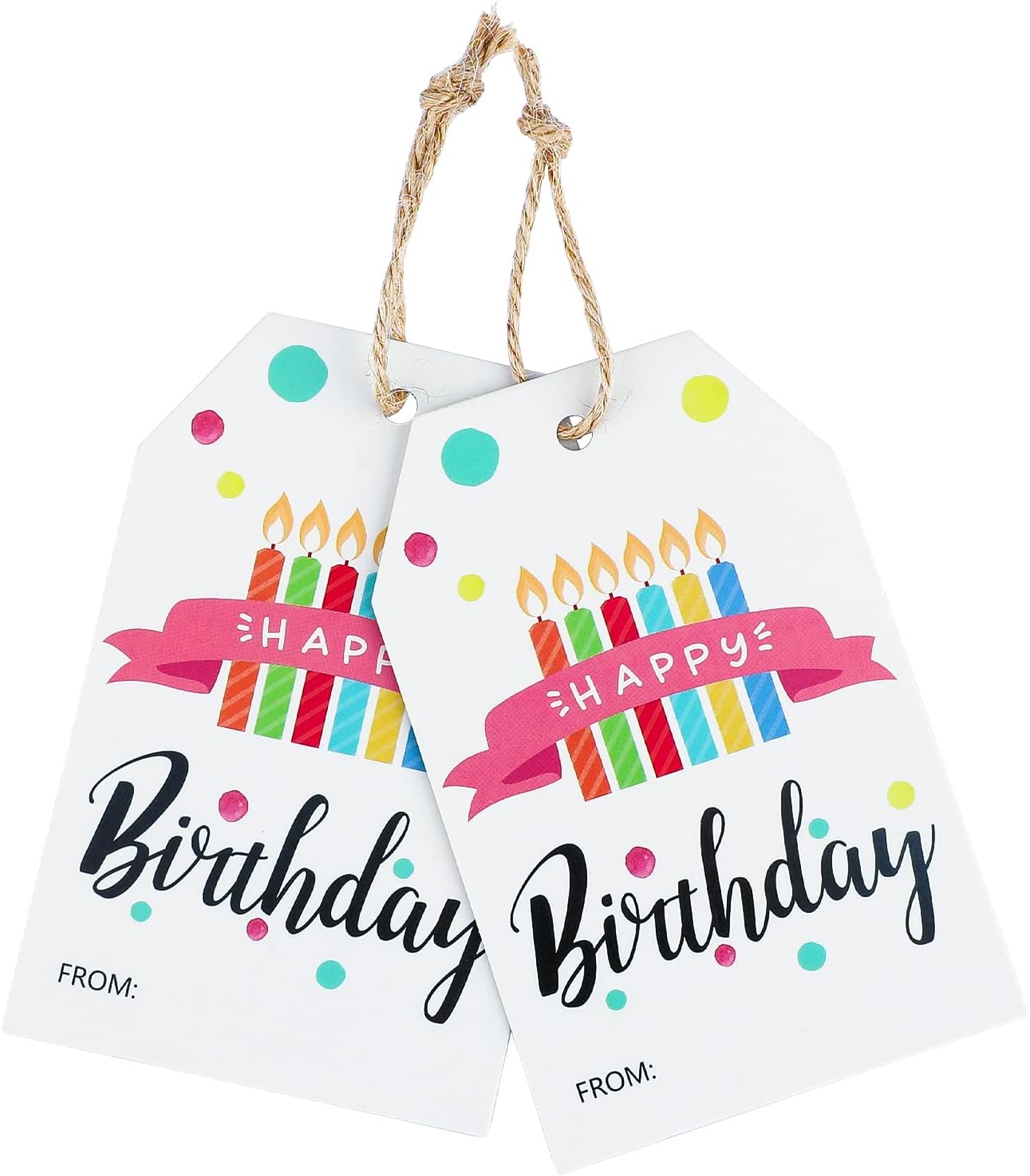 Amazon.com : Happy Birthday Printed Gift Tags - 2 1/4in. x 3 1/2in ...