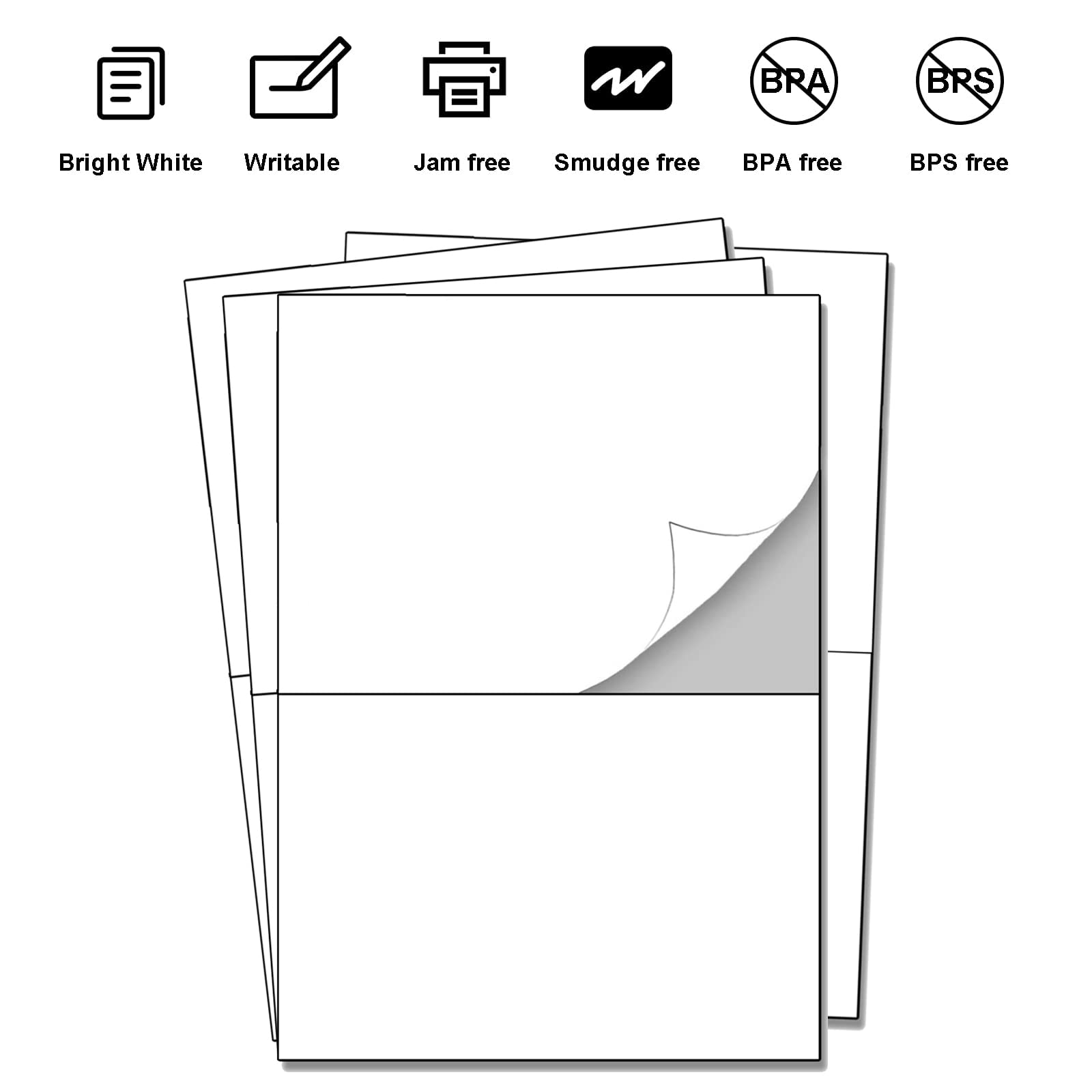 Snapklik.com : LabelMore Half Sheet Self Adhesive Shipping Labels For ...