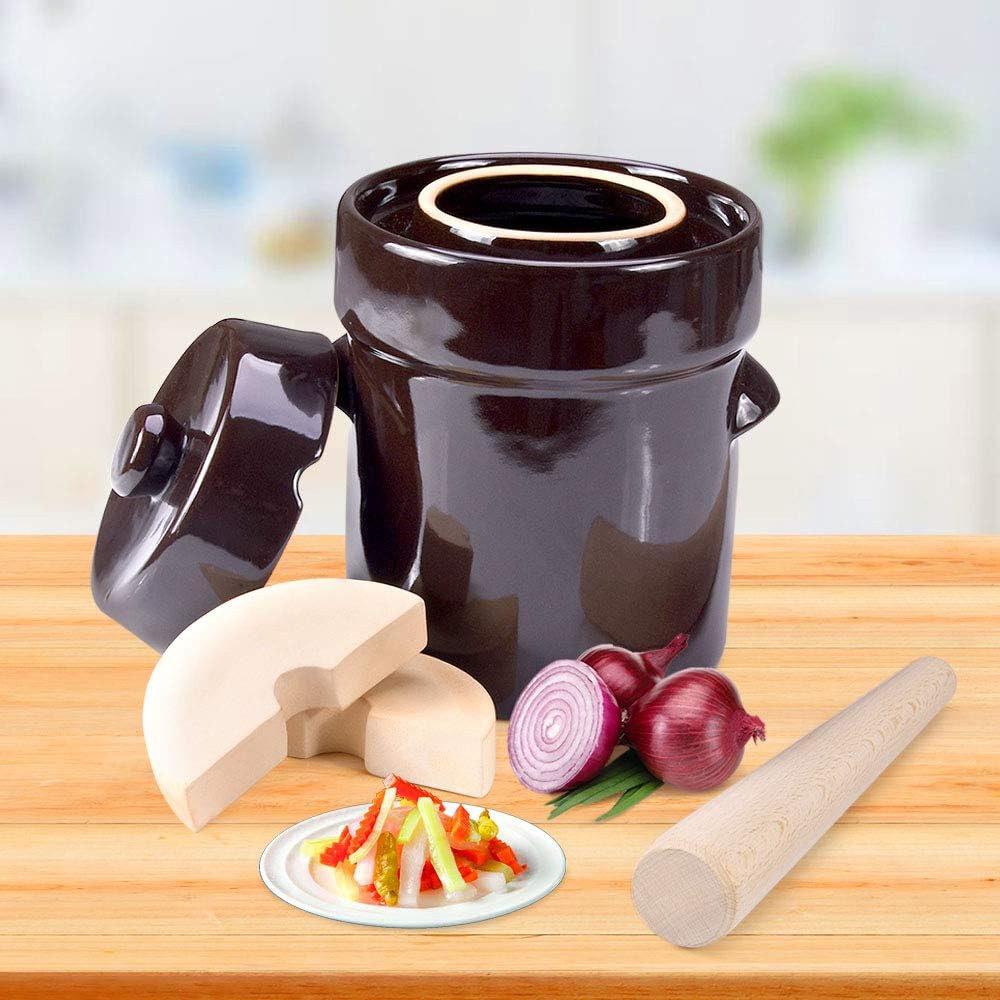 Amazon.com: Suteck Fermentation Crock Jar 2 Liter / 0.5 Gallon ...