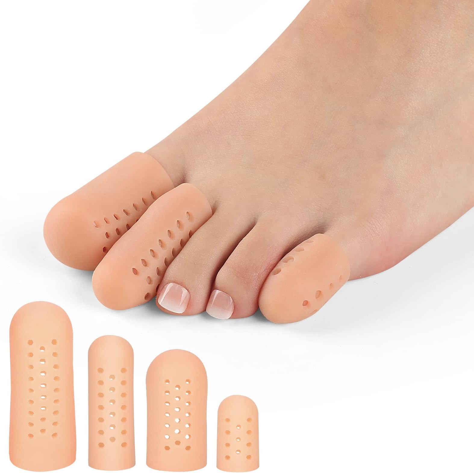 Amazon.com: Ajoysoul Toe Protector,16 Pcs Breathable Gel Toe Cap,Toe ...