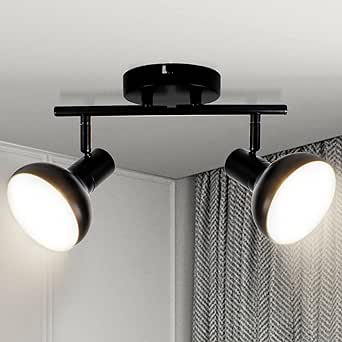 HiBay Ceiling Light Fixture, 2-Light Directional Track Lighting Black ...