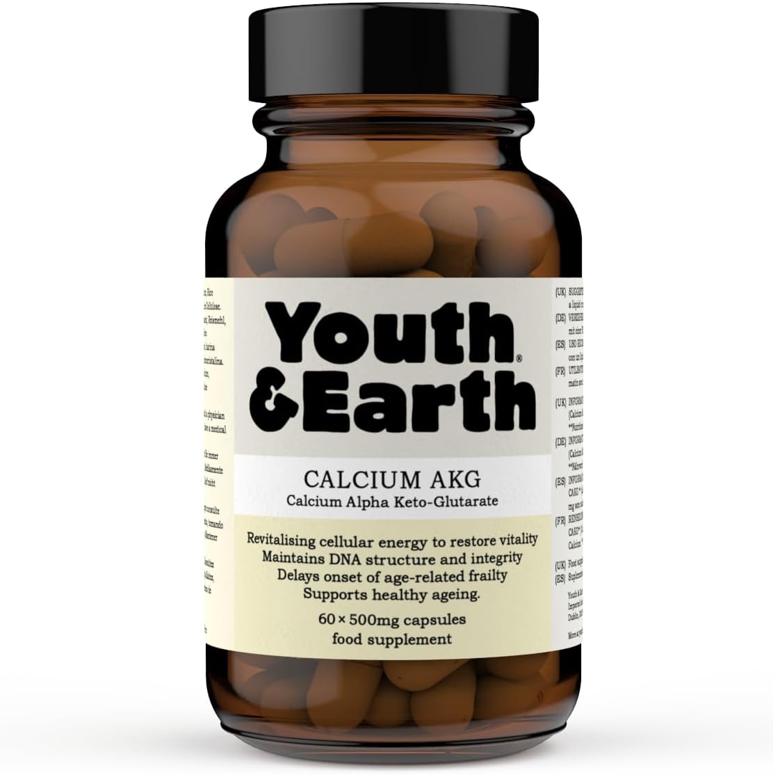 Youth & Earth Calcium AKG (Calcium Alpha Keto-Glutarate) 500mg (60 ...