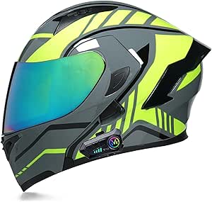 Bluetooth Modular Motorbike Helmet, ECE Approved Adult Crash Full Face ...