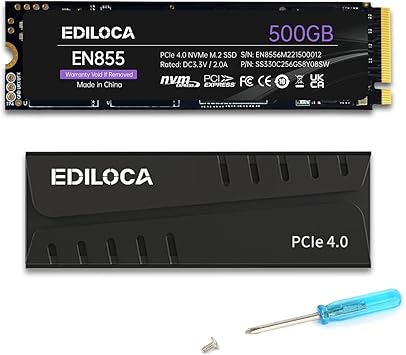 Amazon.com: Ediloca 500GB PS5 SSD with Heatsink PCIe Gen4 NVMe M.2 ...