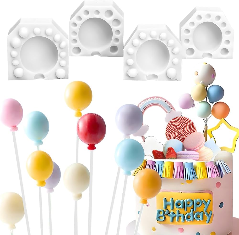 Amazon.com: 2 Pairs Round Balloon Lollipop Molds Silicone Cake Pop Mold ...