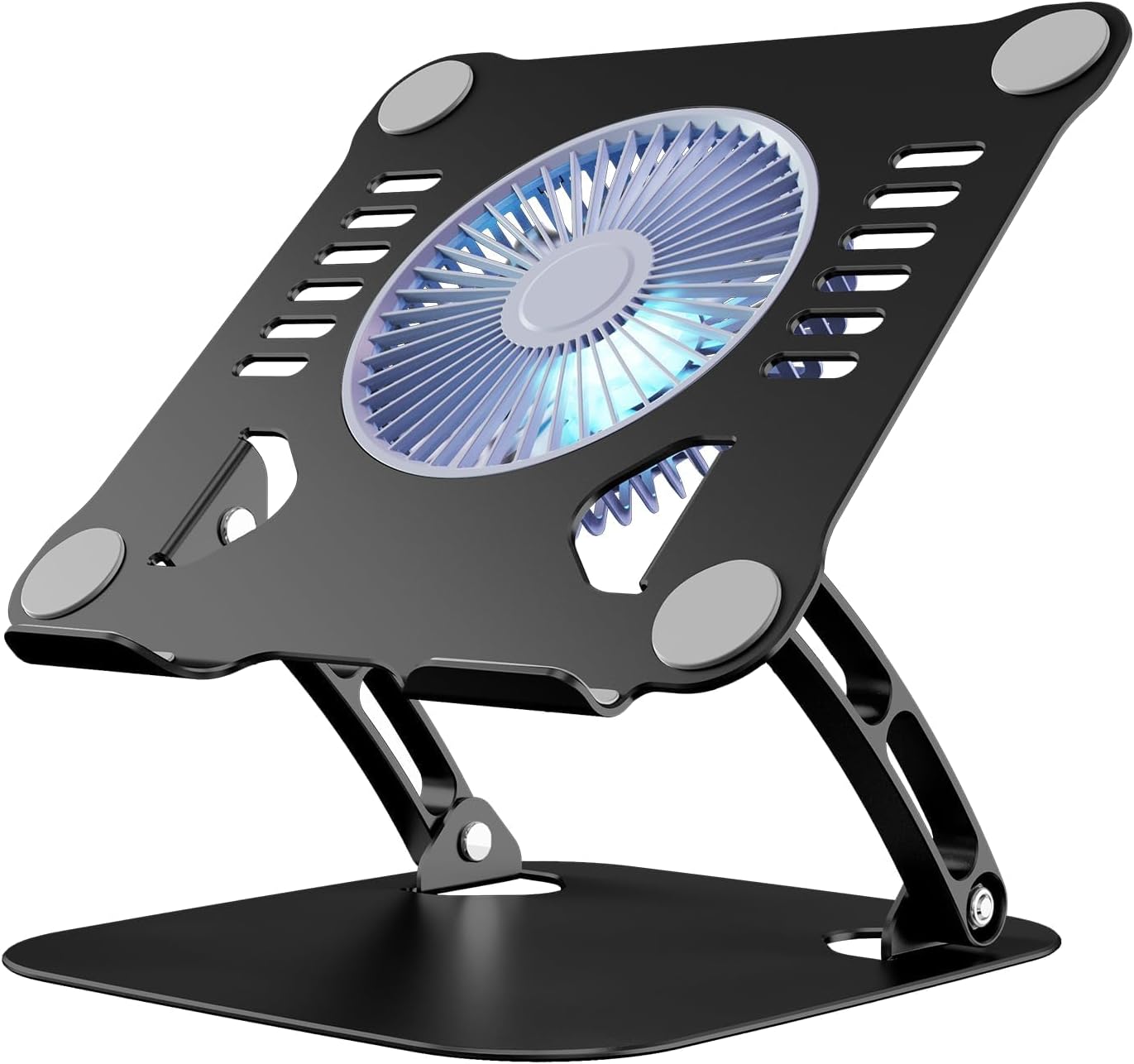 SHUWEI Laptop Cooling Stand with 3 Speed Fan, Adjustable Height Laptop ...