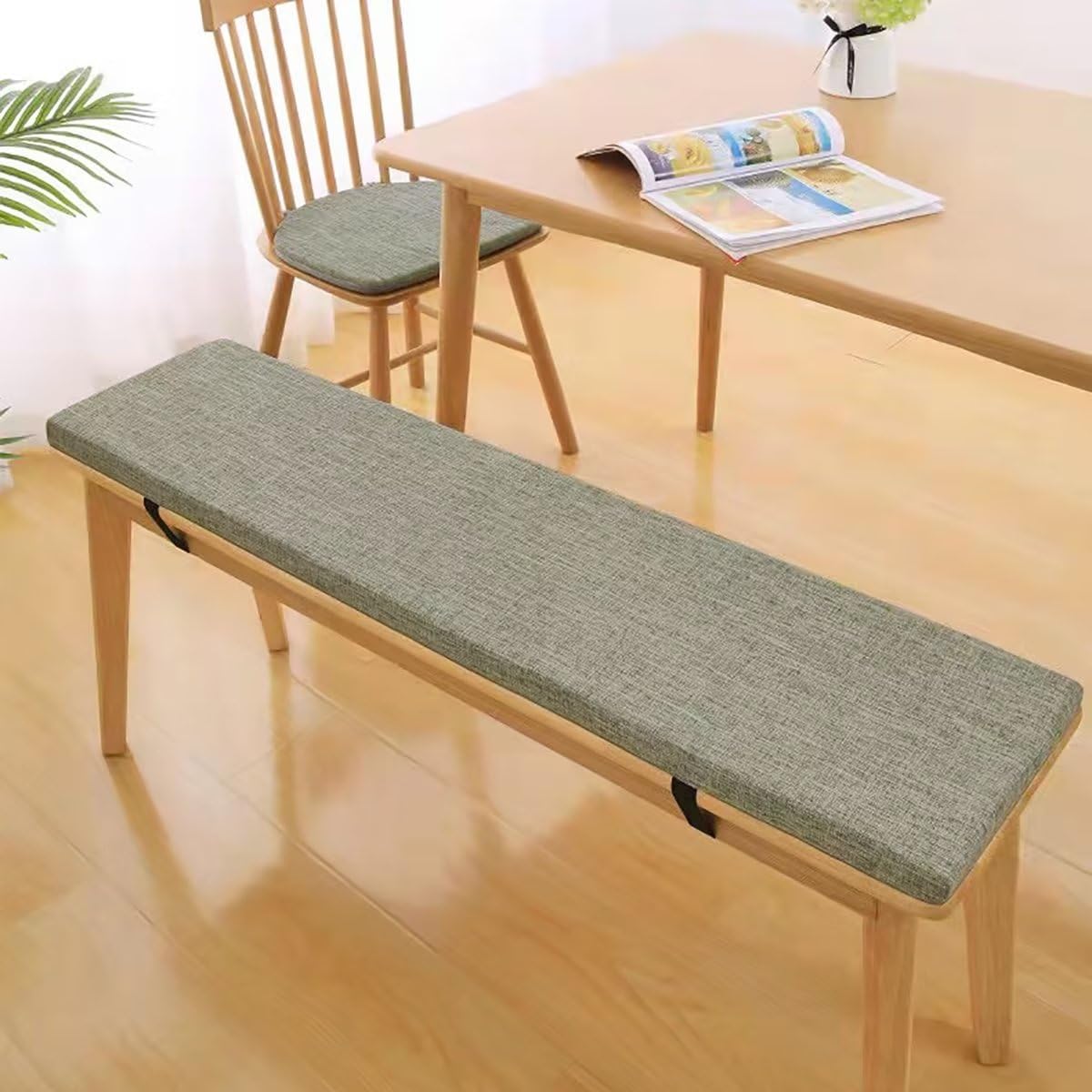 Amazon.com: TESICA Washable Bench Cushion, Rectangle Bench Seat Cushion ...