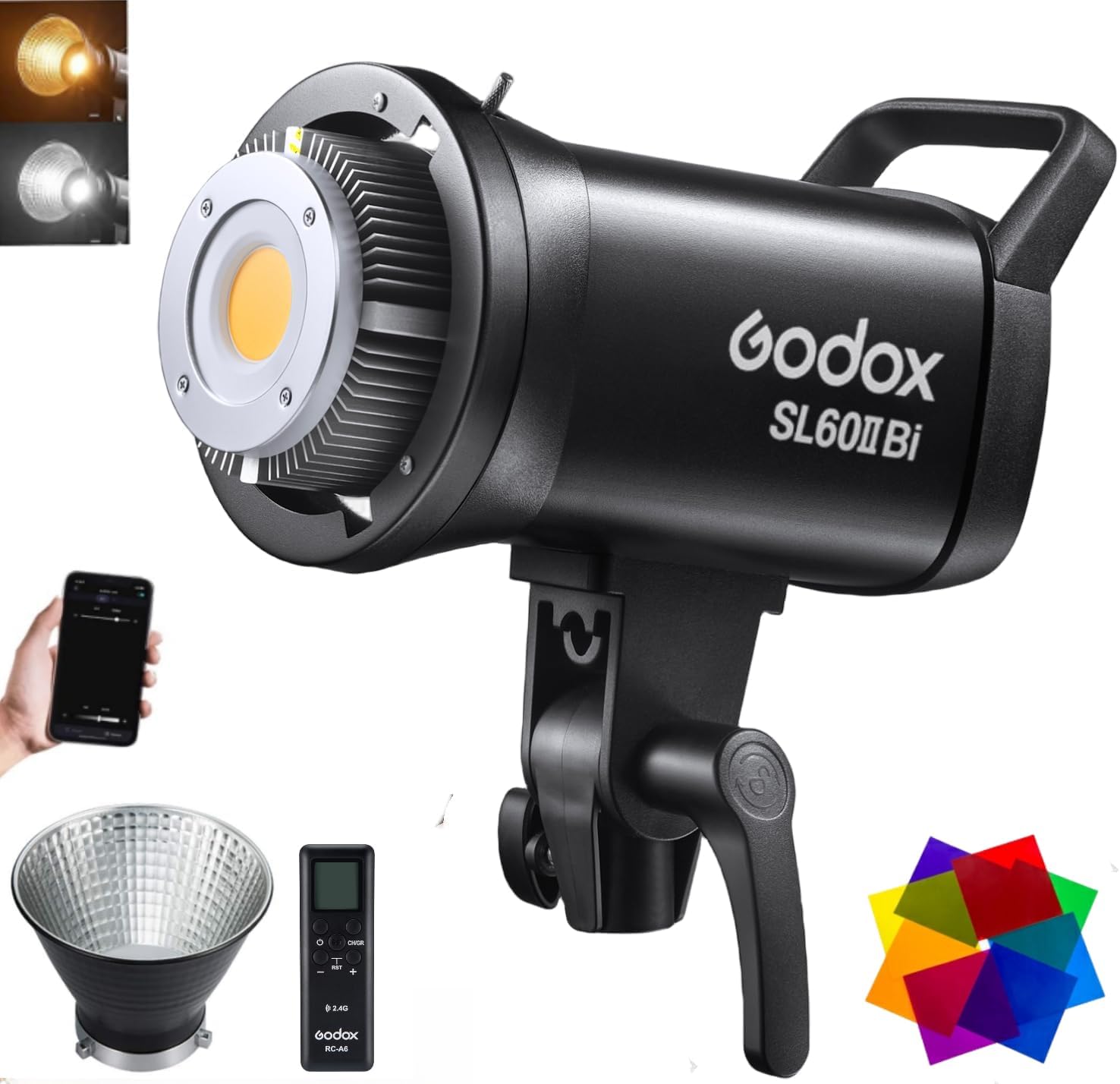 Amazon.com : Godox SL60IIBi Bi-Color LED Video Light, 75W 2800K-6500K ...