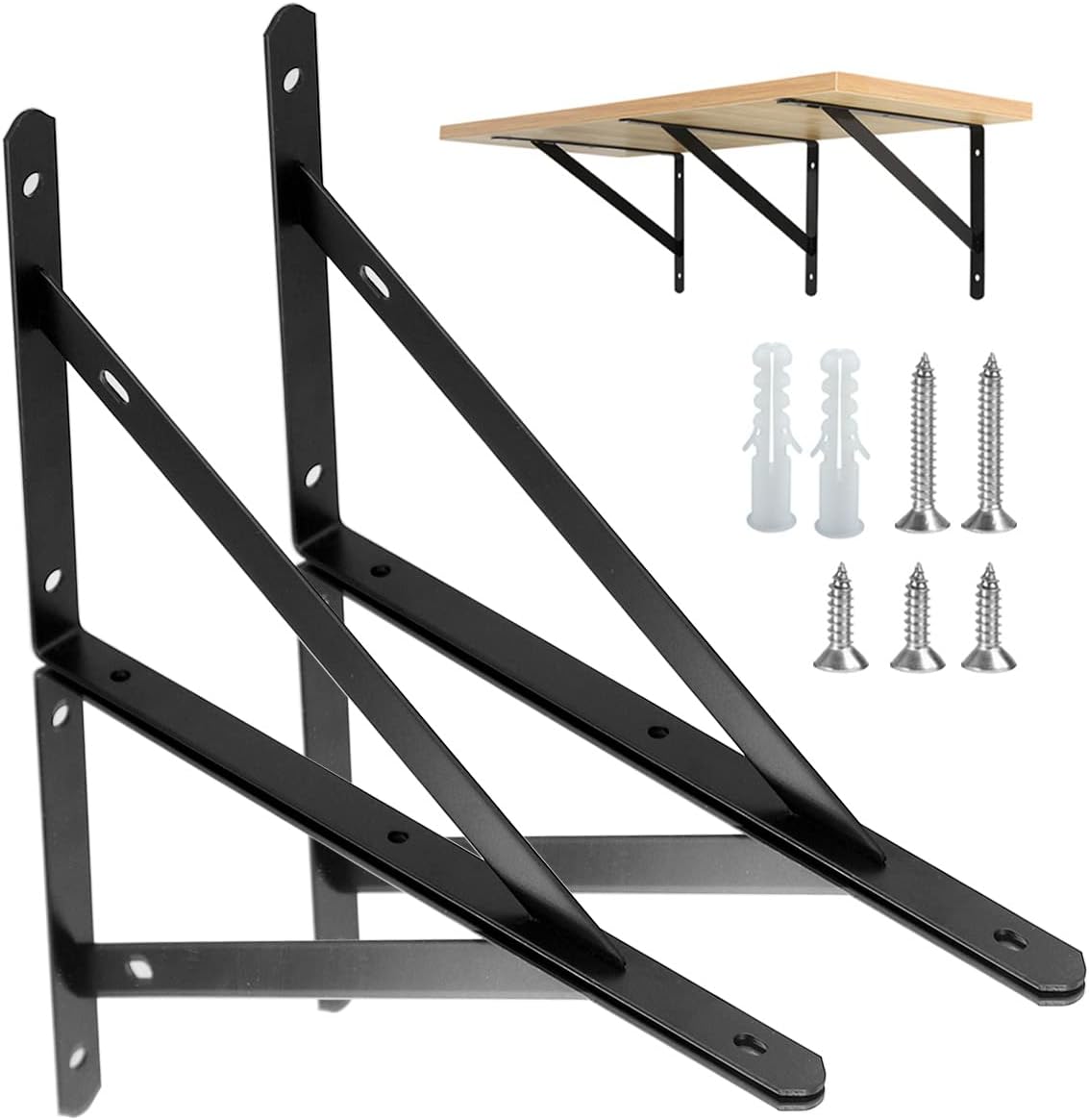 4 Stück Regalhalterungen Schwerlast-Träger 90 Grad Wand-Winkel ...
