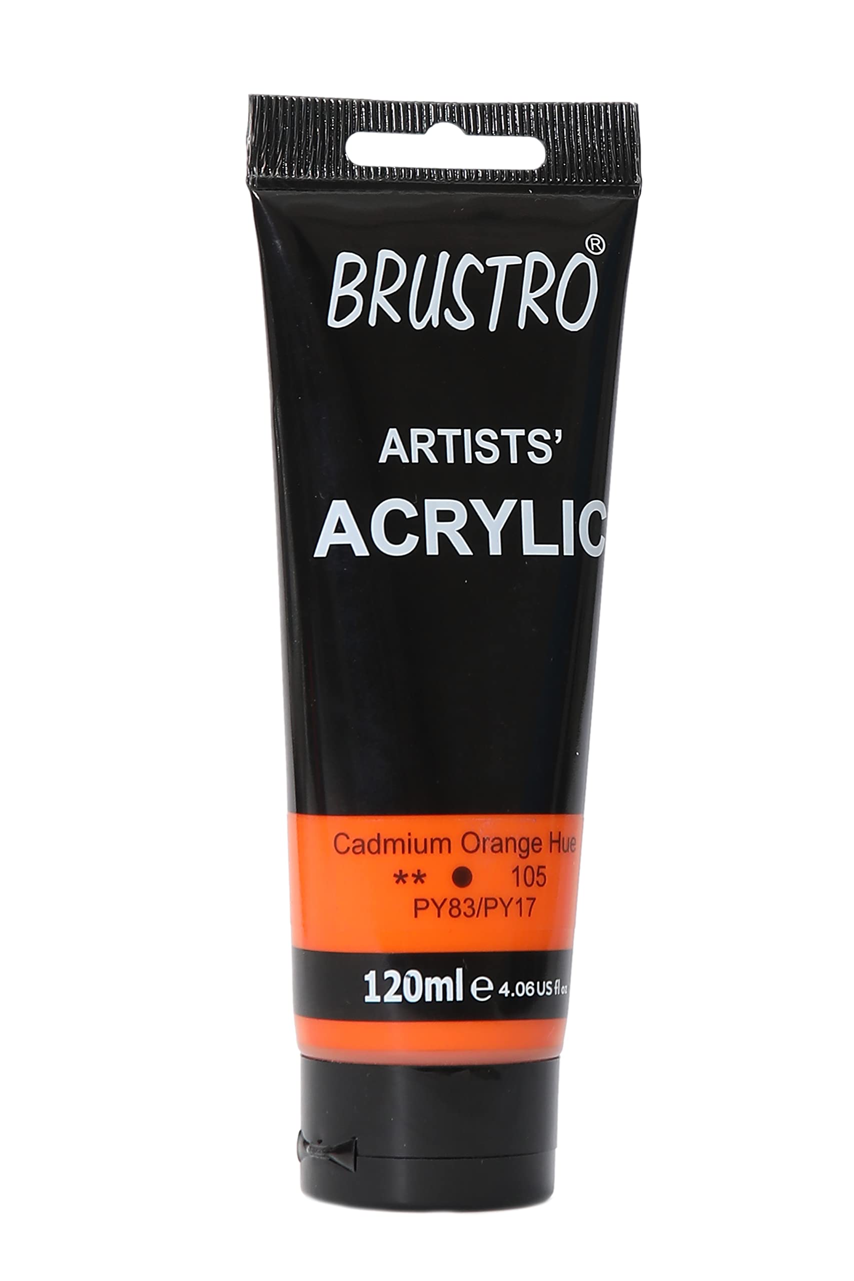 Brustro Artists Acrylic Paint 120ml Cad Orange Hue Ideal For Paper ...
