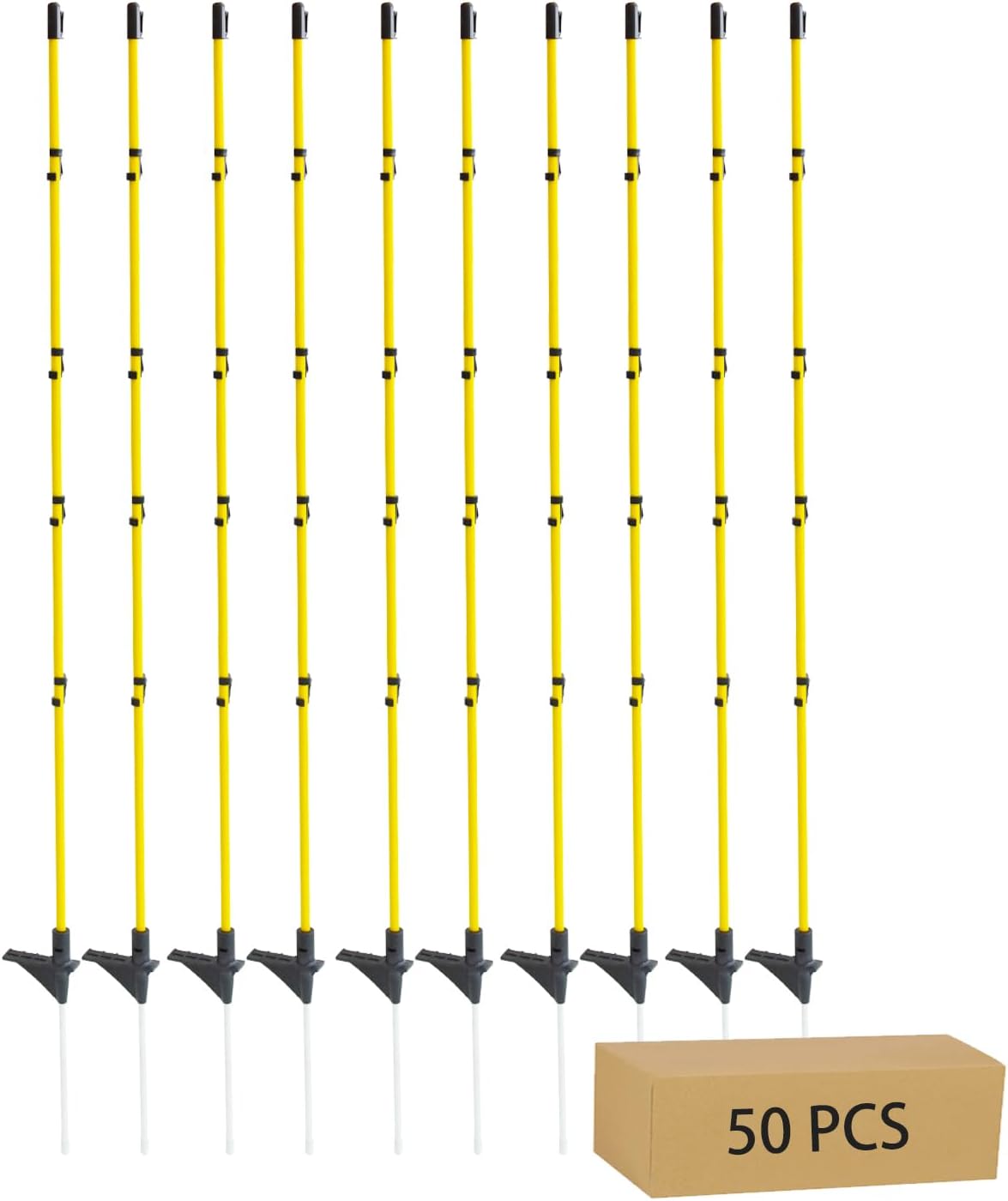 Amazon.com : Toriexon Fiberglass Fence Posts 45" - 20 PCS, Step in ...