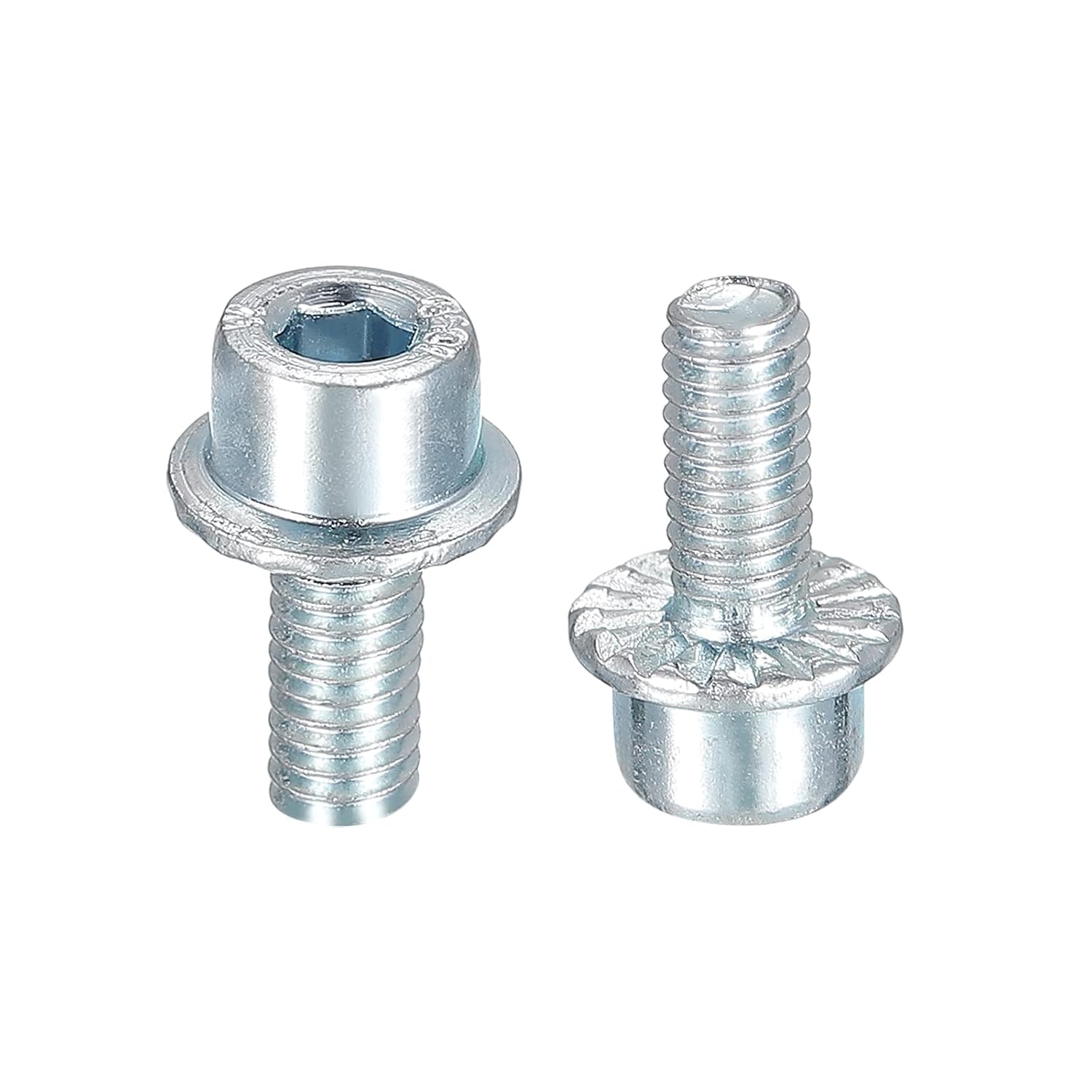 uxcell M4x8mm Flanged Socket Head Cap Screws, 10pcs 8.8 Grade Carbon ...