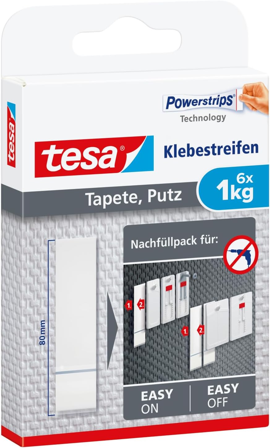 Tesa Powerstrips Klebestreifen, groß, selbstklebend, abziehbar, 10 ...