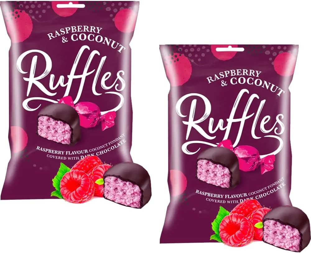 Jameson's Raspberry & Coconut Ruffles Chocolate Bag 135g | Pack of 2 ...