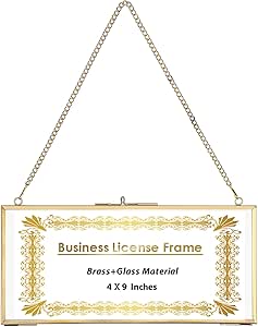 Amazon.com - JUXYES Wall Hanging Business License Frame Brass License ...