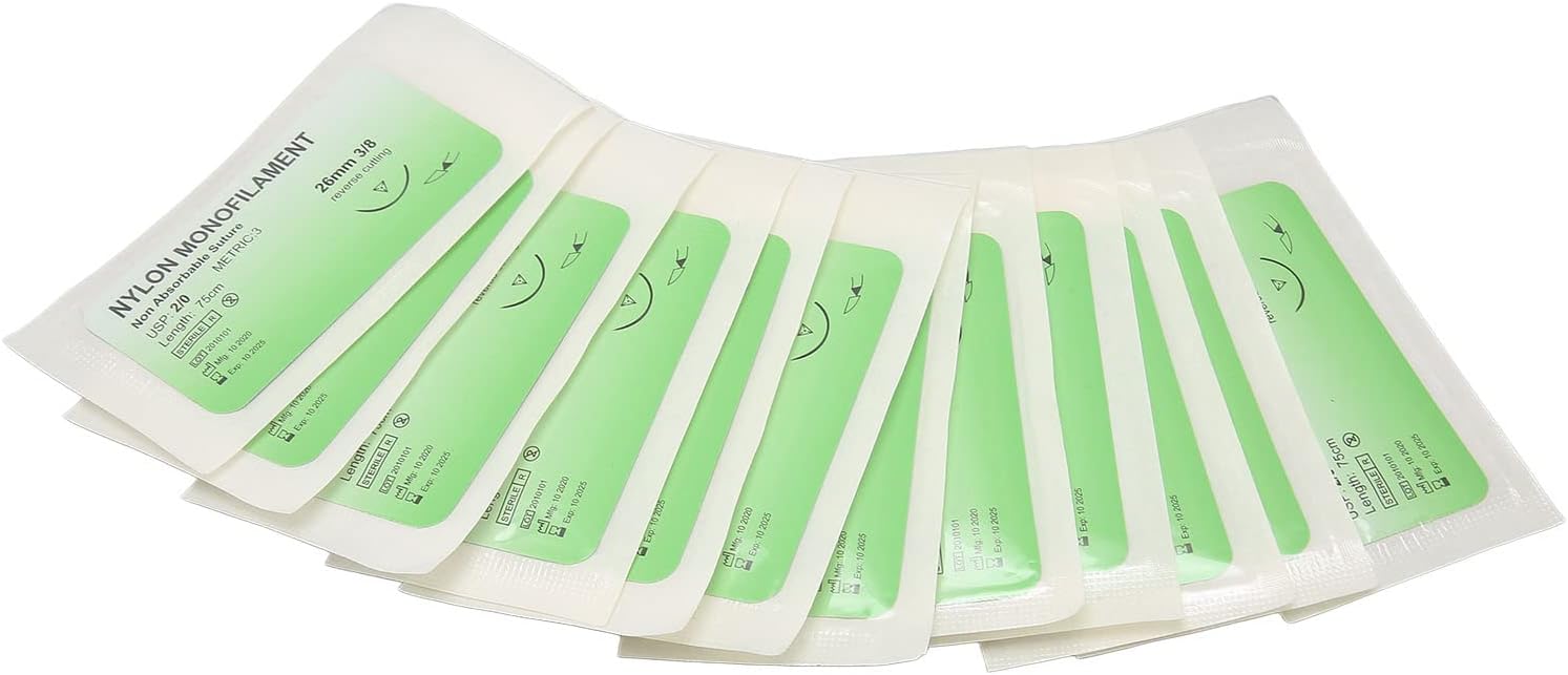 Amazon.com: Sutures Thread with Needle, 12pcs Suture Practice Thread ...