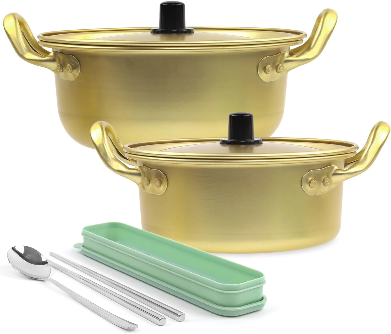 Amazon.com: Ramen Pot with Lid,2 Pack Korea Style Noodle Pot, Stovetop ...