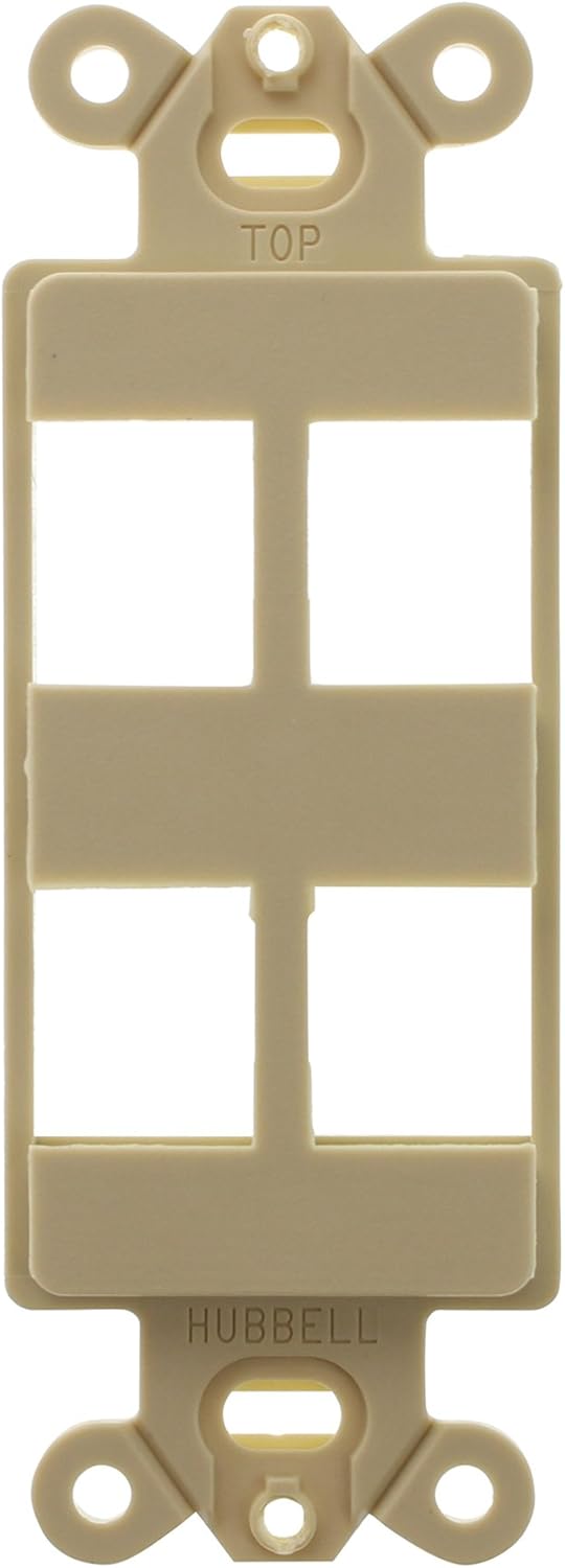Hubbell ISF4EI iStation Wall-Plate, Modular Insert, 4-Port, 1-Gang ...