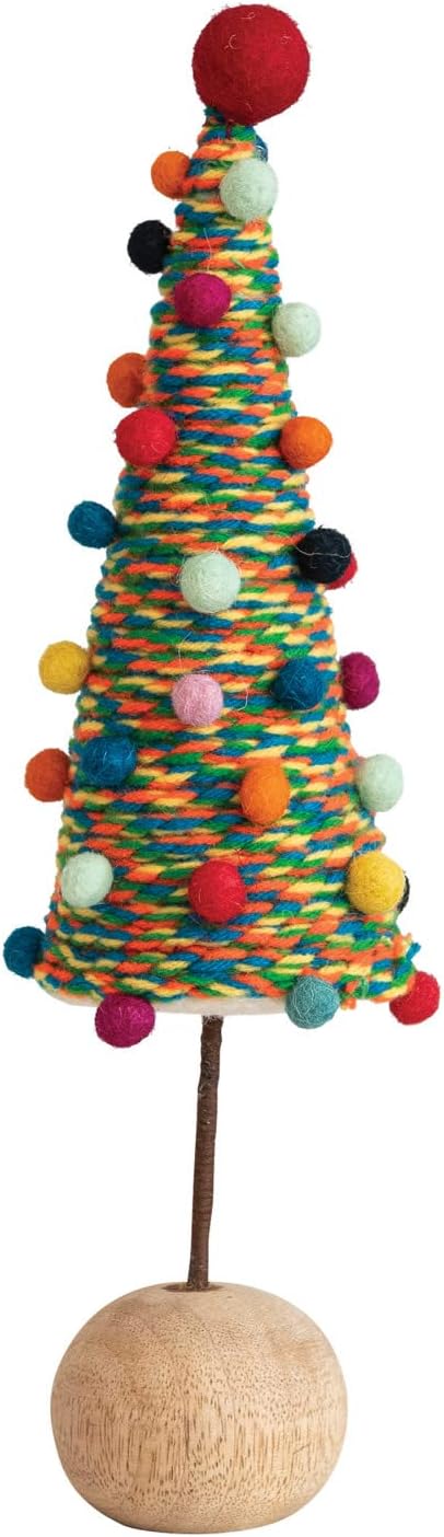 Amazon.com: Creative Co-Op 3" Round x 10" H Handmade Wool Felt Tree w ...