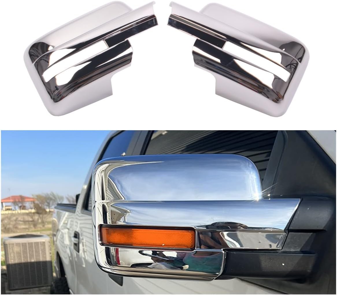 Amazon.com: X AUTOHAUX 1 Pair Exterior Triple Chrome Plated Top Half ...