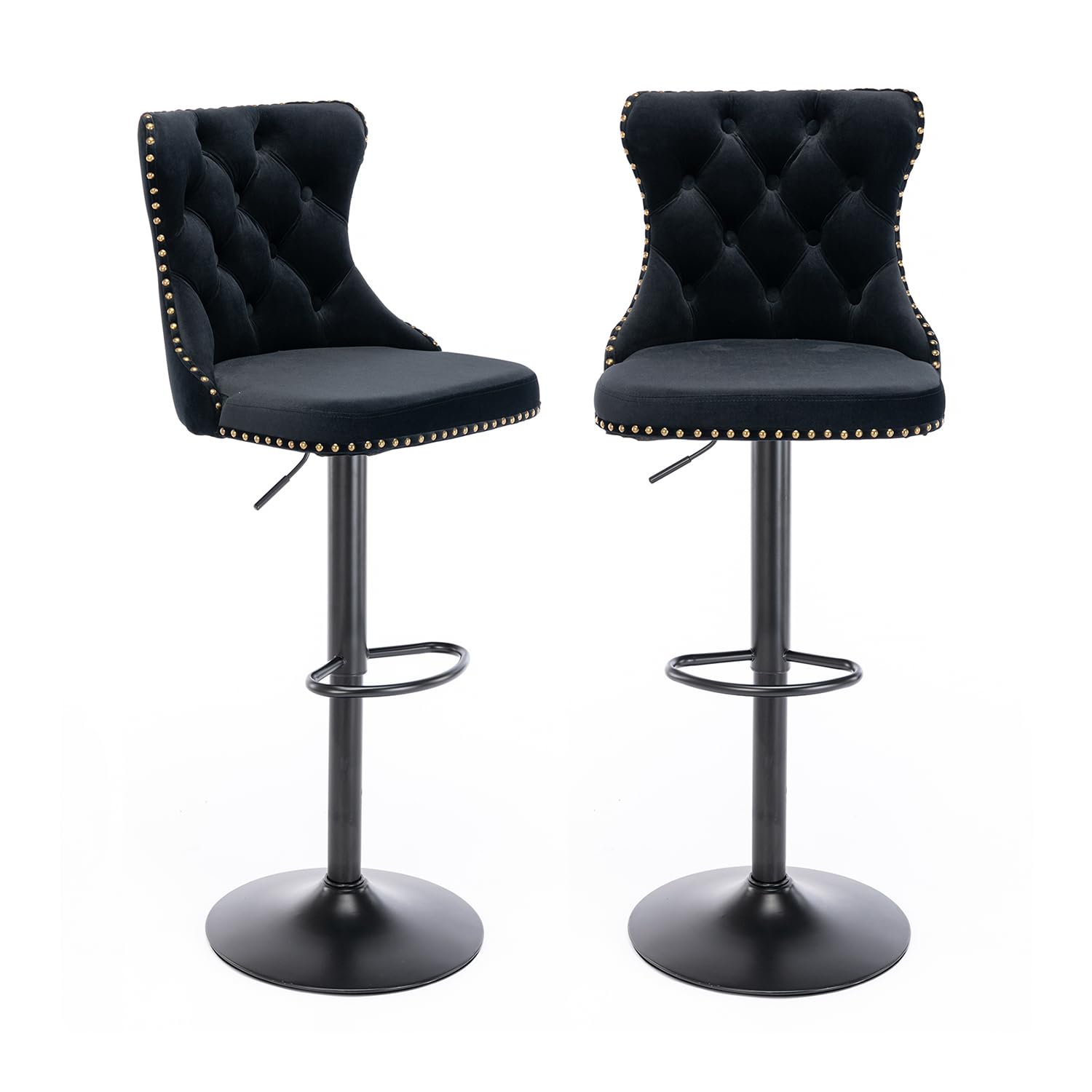 Swivel Bar Stool Adjustable Counter Height Barstools, Velvet ...