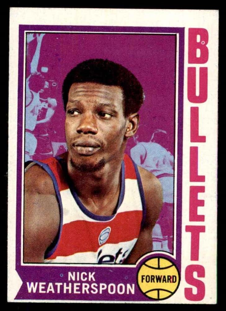 Amazon.com: 1974 Topps # 61 Nick Weatherspoon Washington Bullets ...