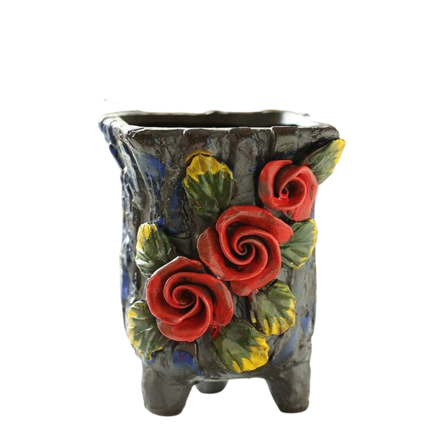 Flower Pots With Red Roses