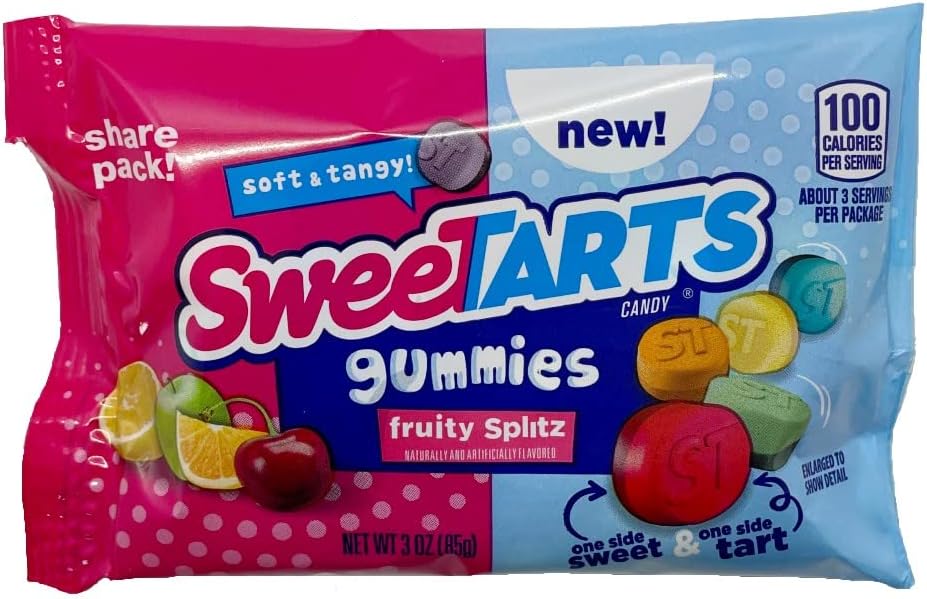 Amazon.com: Sweetart Gummies Fruity Splitz 3 oz. Bag - Case of 12 ...