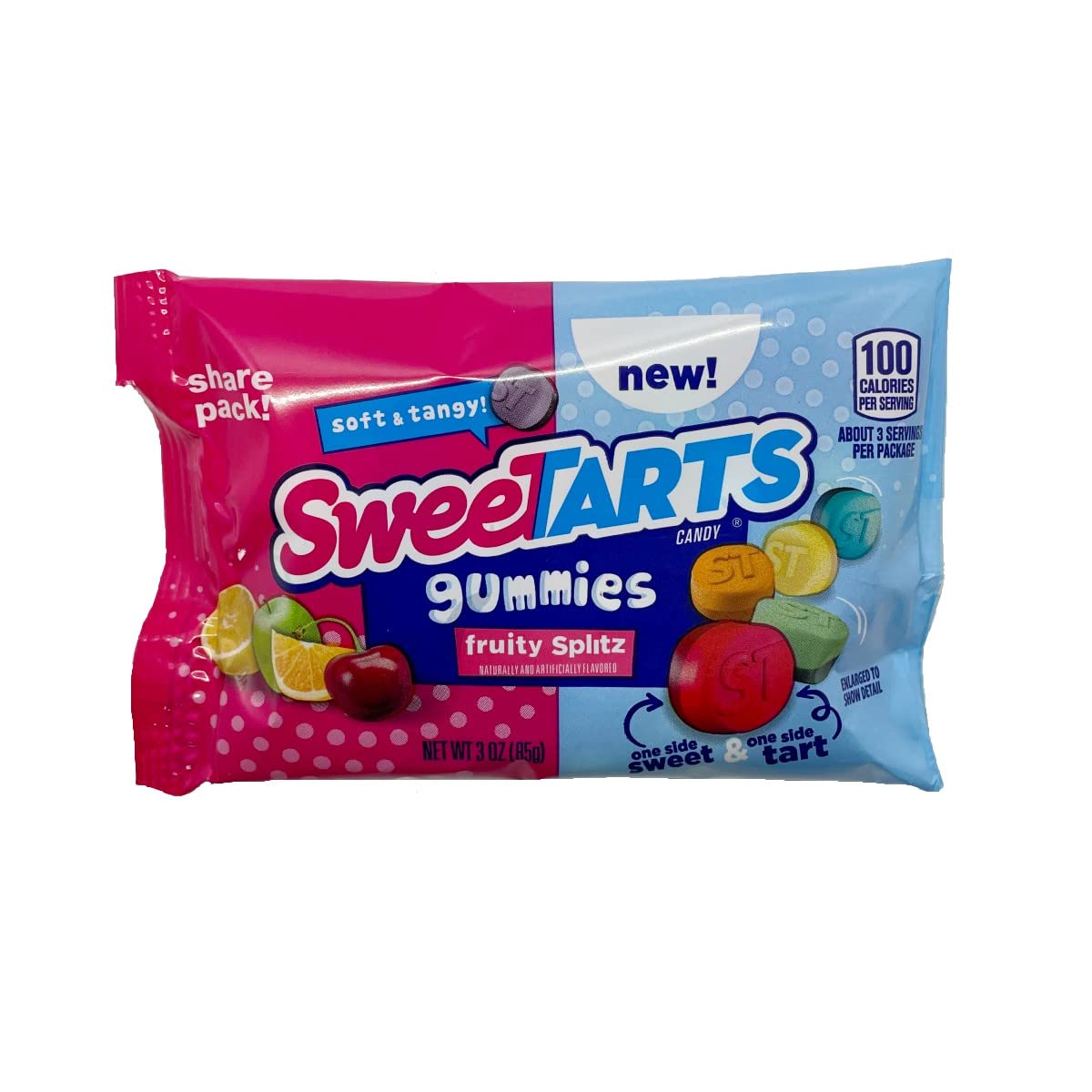 Amazon.com : Sweetart Gummies Fruity Splitz 3 oz. Bag - Case of 12 ...