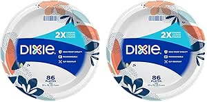 Amazon.com: Dixie Large Paper Plates, 10 Inch, 86 Count, 2X Stronger ...