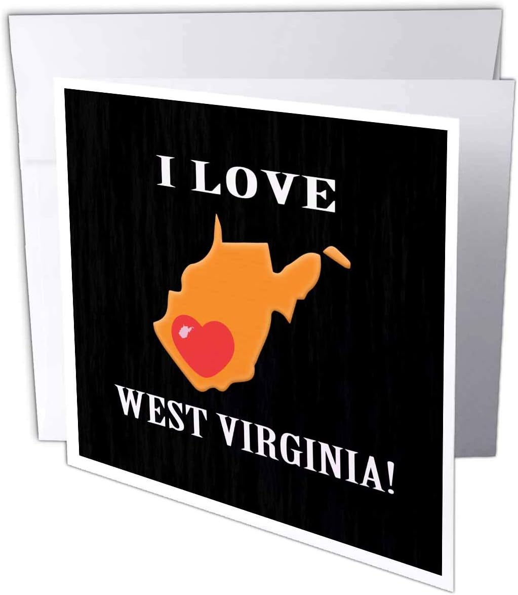 Amazon.com : Greeting Cards - I Love West Virginia with a Heart on The ...