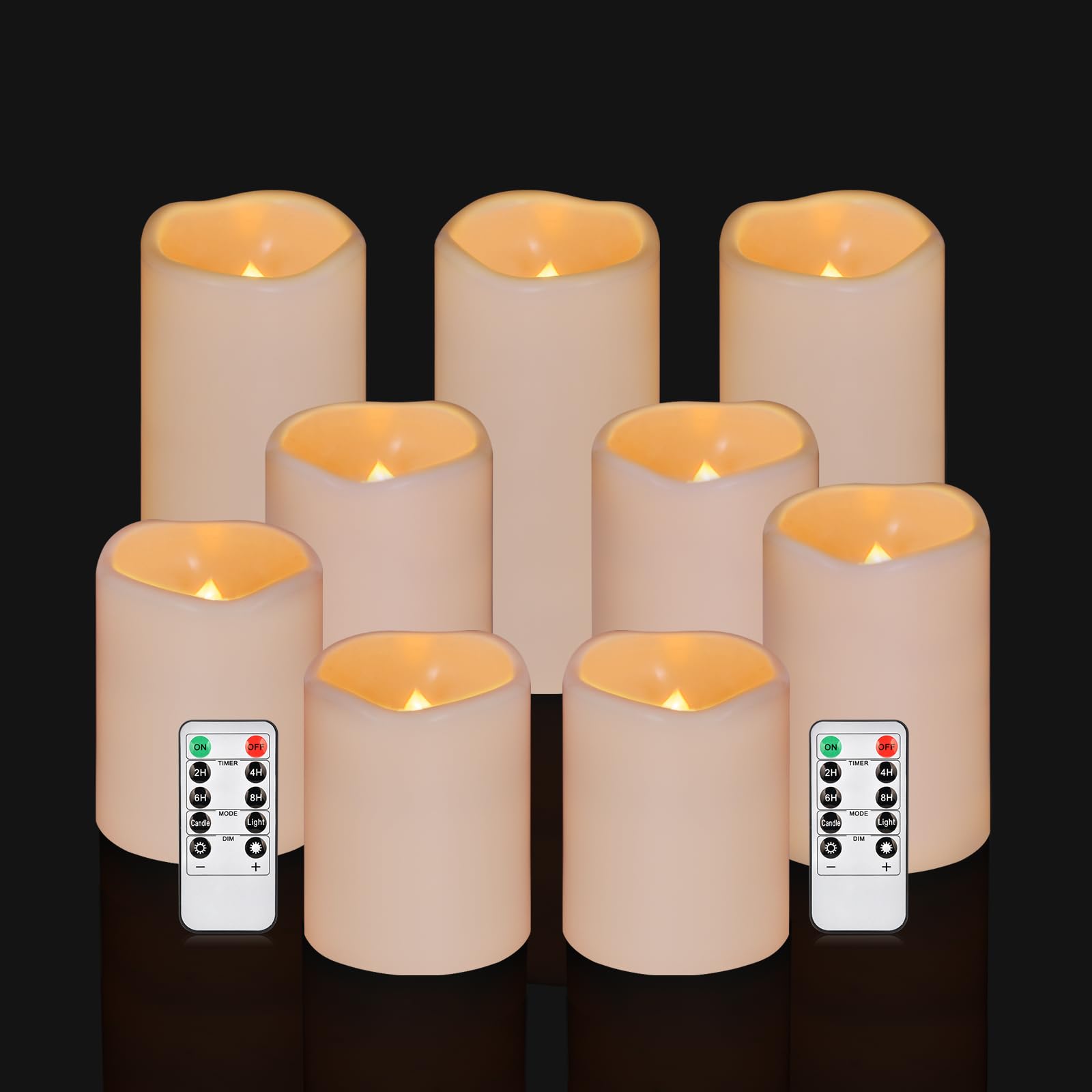 Amazon.com: Artmarry Flameless Candles 4" 5" 6" Set of 9 Ivory ...