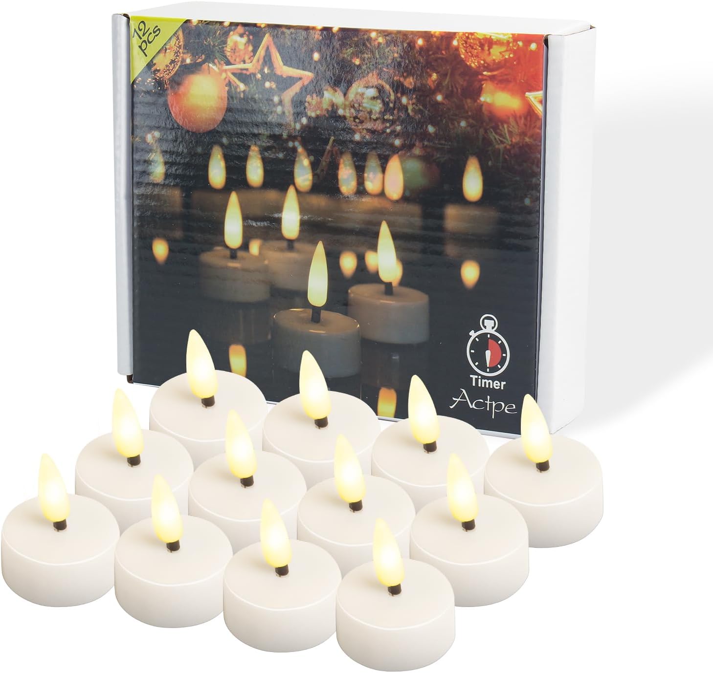 Neween Battery Operated LED Tealights, Pack of 24, Flameless Tea Lights ...