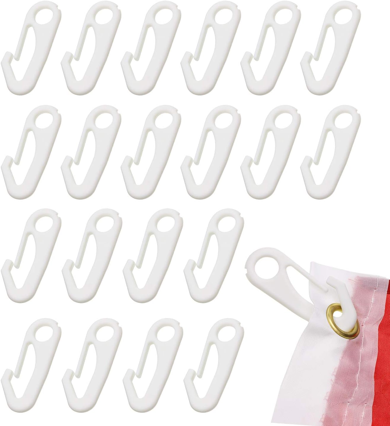 Amazon.com : Mini Skater Nylon White Flag Pole Clip Attachment Hardware ...
