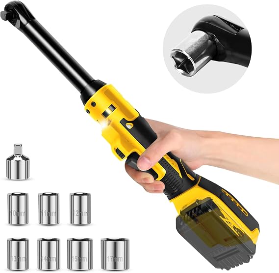 F FINEC Cordless Ratchet Wrench 3/8" Compatible with 20V Dewalt Max ...