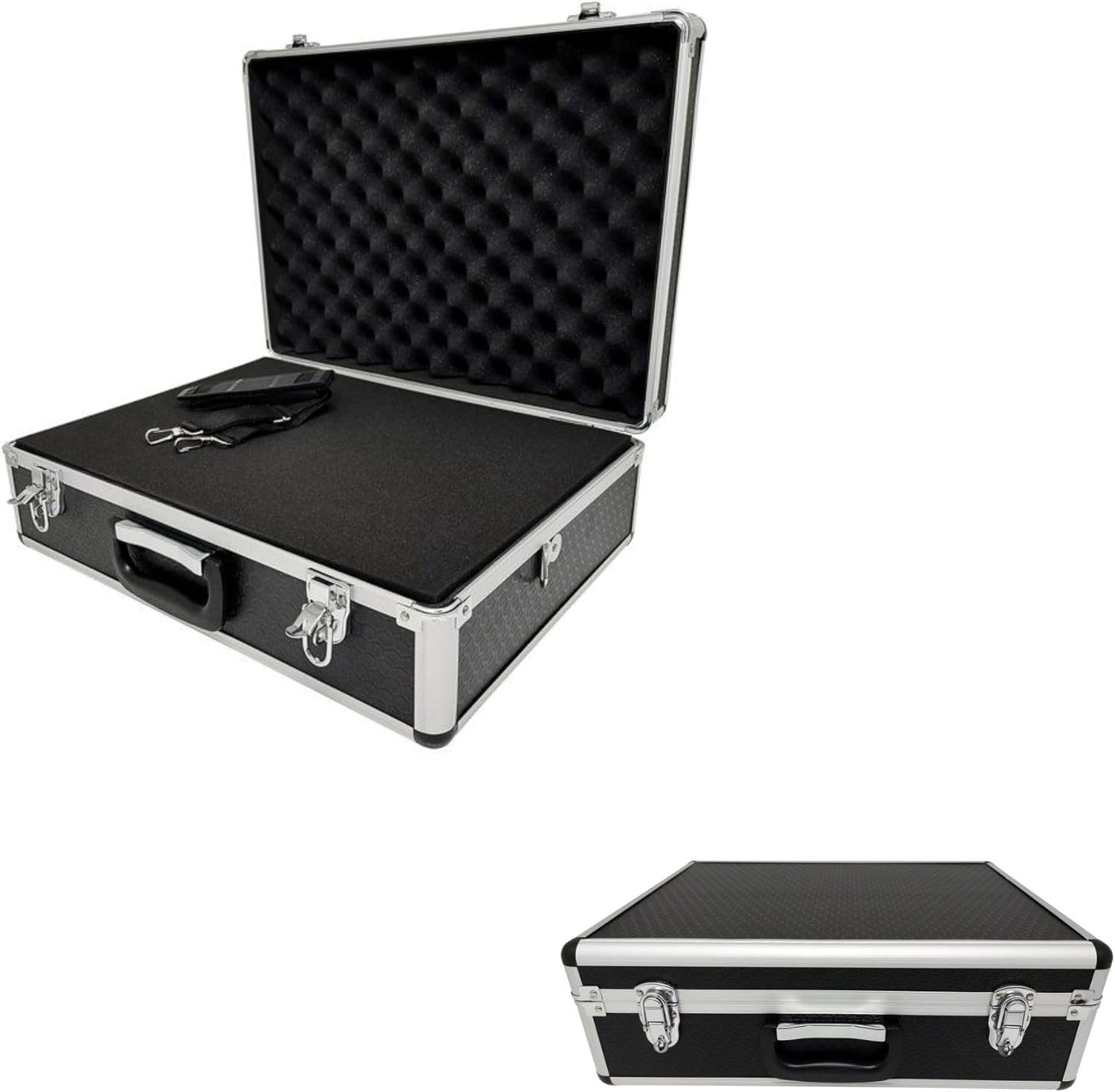 Black Flight Case A501 with Cubed Pick and Pluck Foam Removable Insert ...